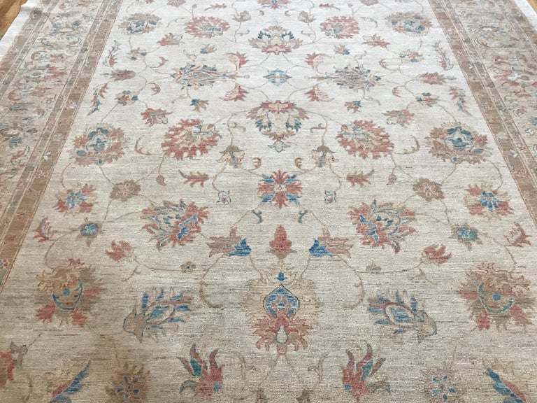 Golden Tan Floral Traditional Area Rug For Sale at 1stDibs