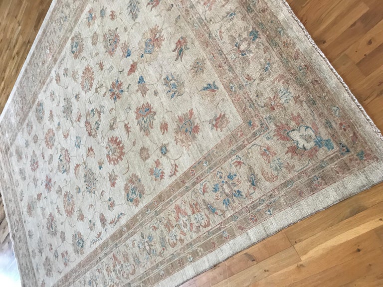 Golden Tan Floral Traditional Area Rug For Sale at 1stDibs