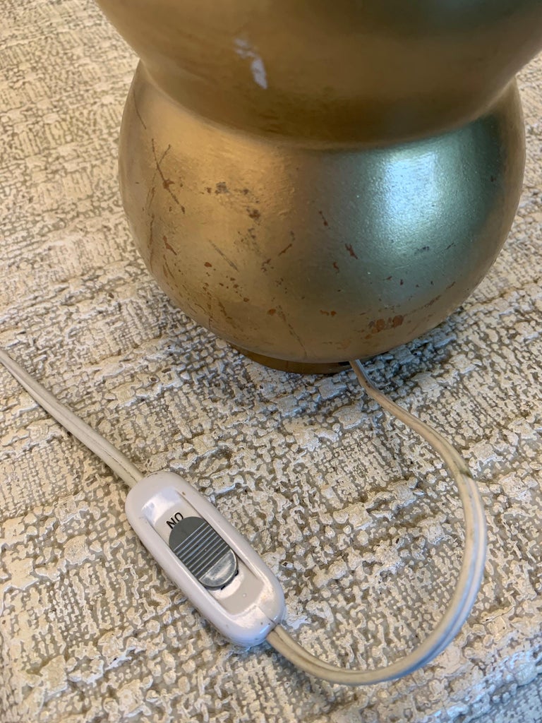 Golden Turned Wood French Table Lamp after JMF For Sale at 1stDibs