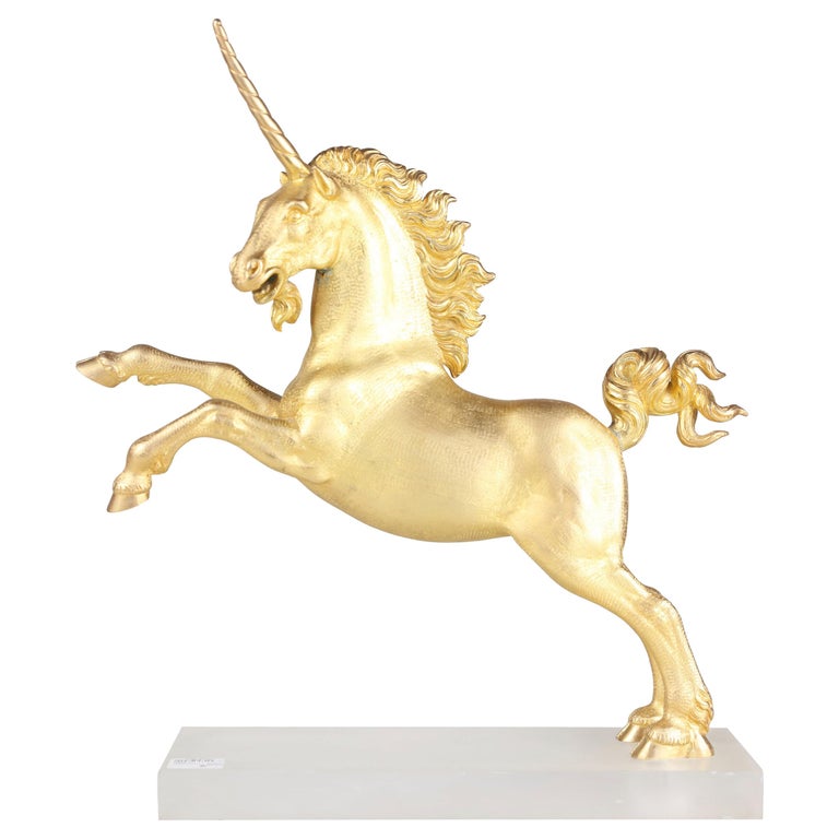 Golden Unicorn Statue For Sale at 1stDibs | gold unicorn statue