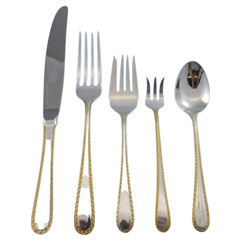Golden Winslow by Kirk Sterling Silver 12 Flatware Service Set 66 ...