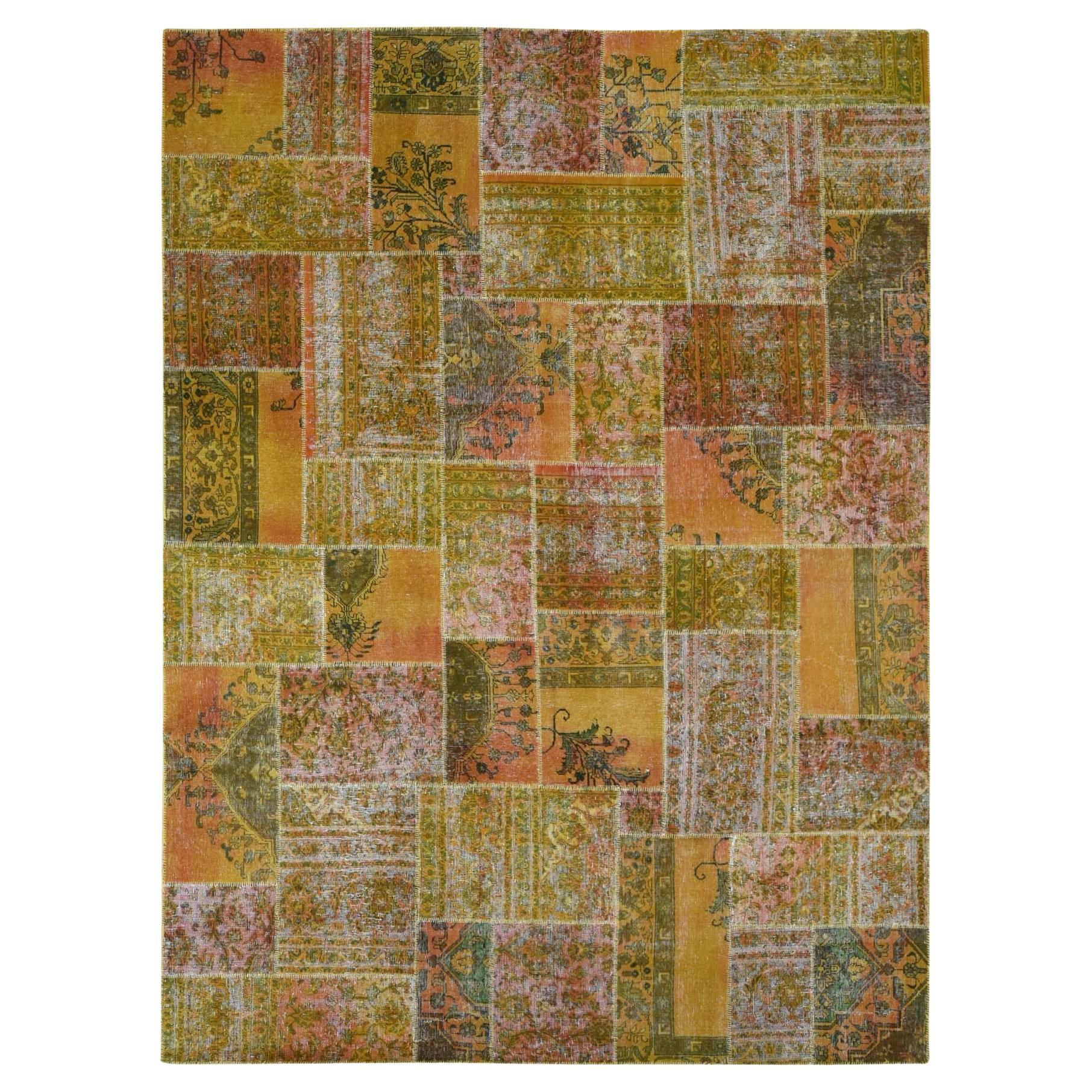 Acorn Brown Vintage Persian Tabriz All over Design Soft Wool Hand ...