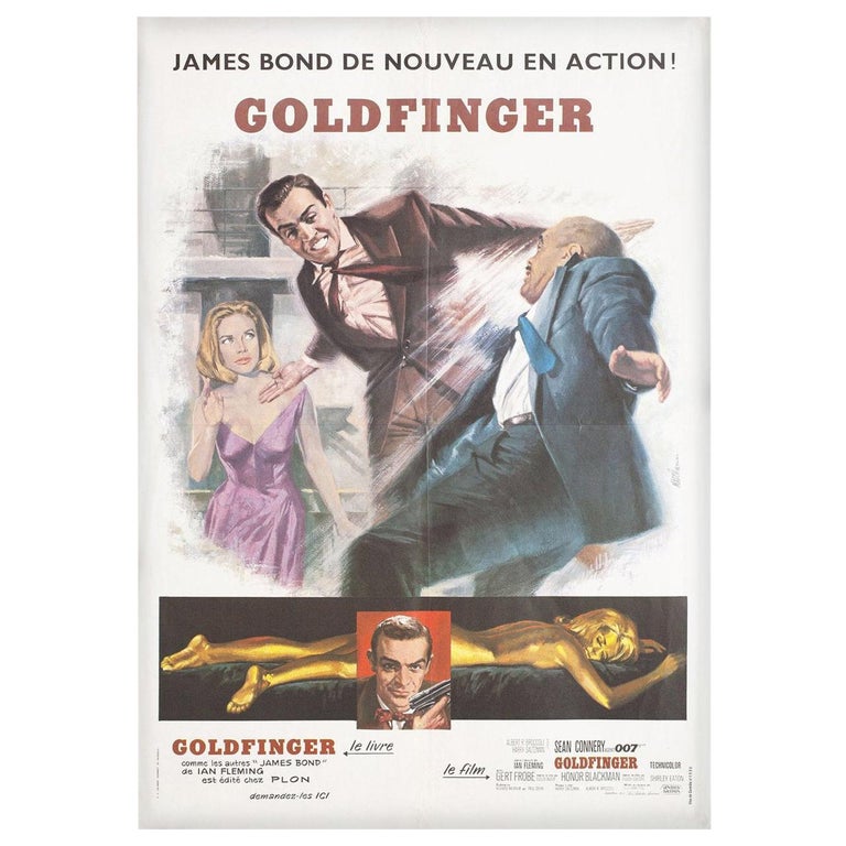 'Goldfinger' R1970s French Petite Film Poster For Sale at 1stDibs