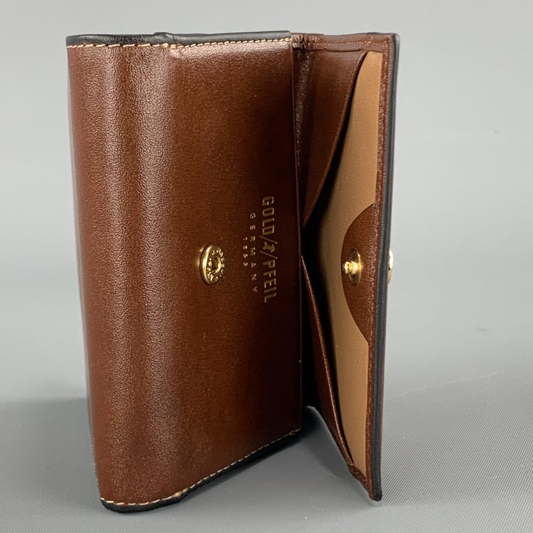 GOLDPFEIL Brown Leather Passport Holder Travel Wallet at 1stDibs