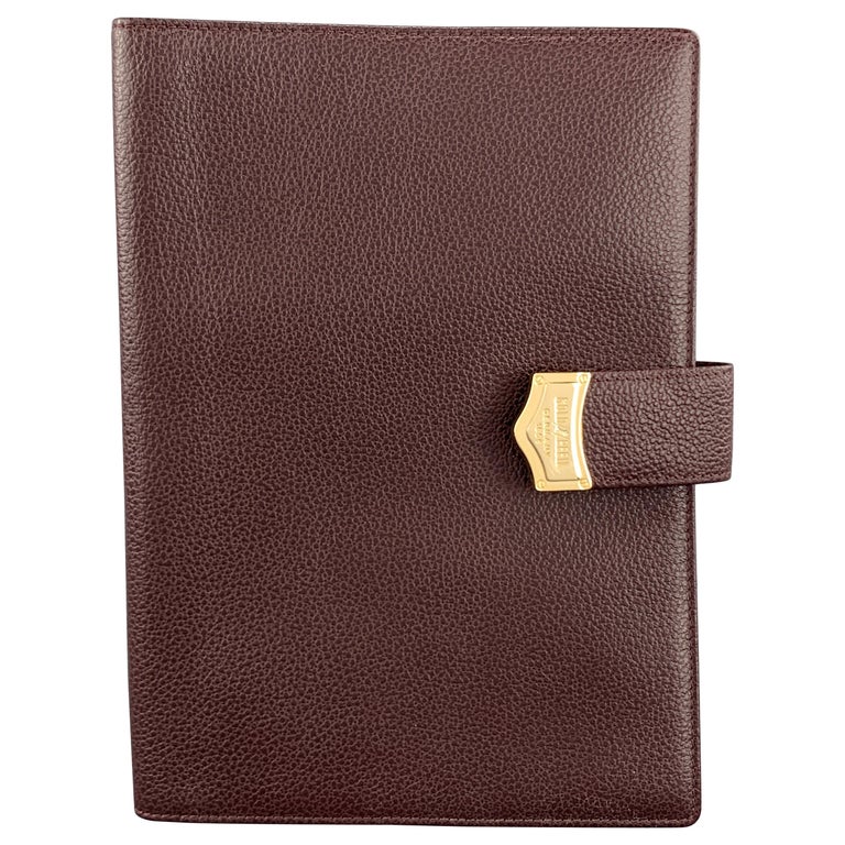 GOLDPFEIL Burgundy Leather Book Cover Case For Sale at 1stDibs
