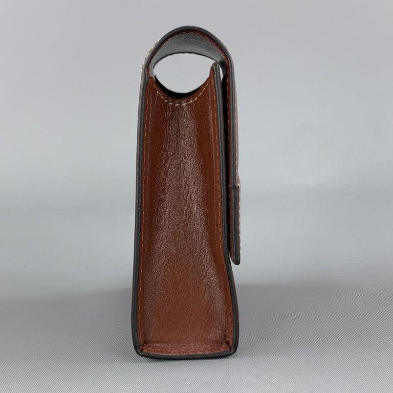 GOLDPFEIL Tan Brown Leather Magnetic Flap Case For Sale at 1stDibs