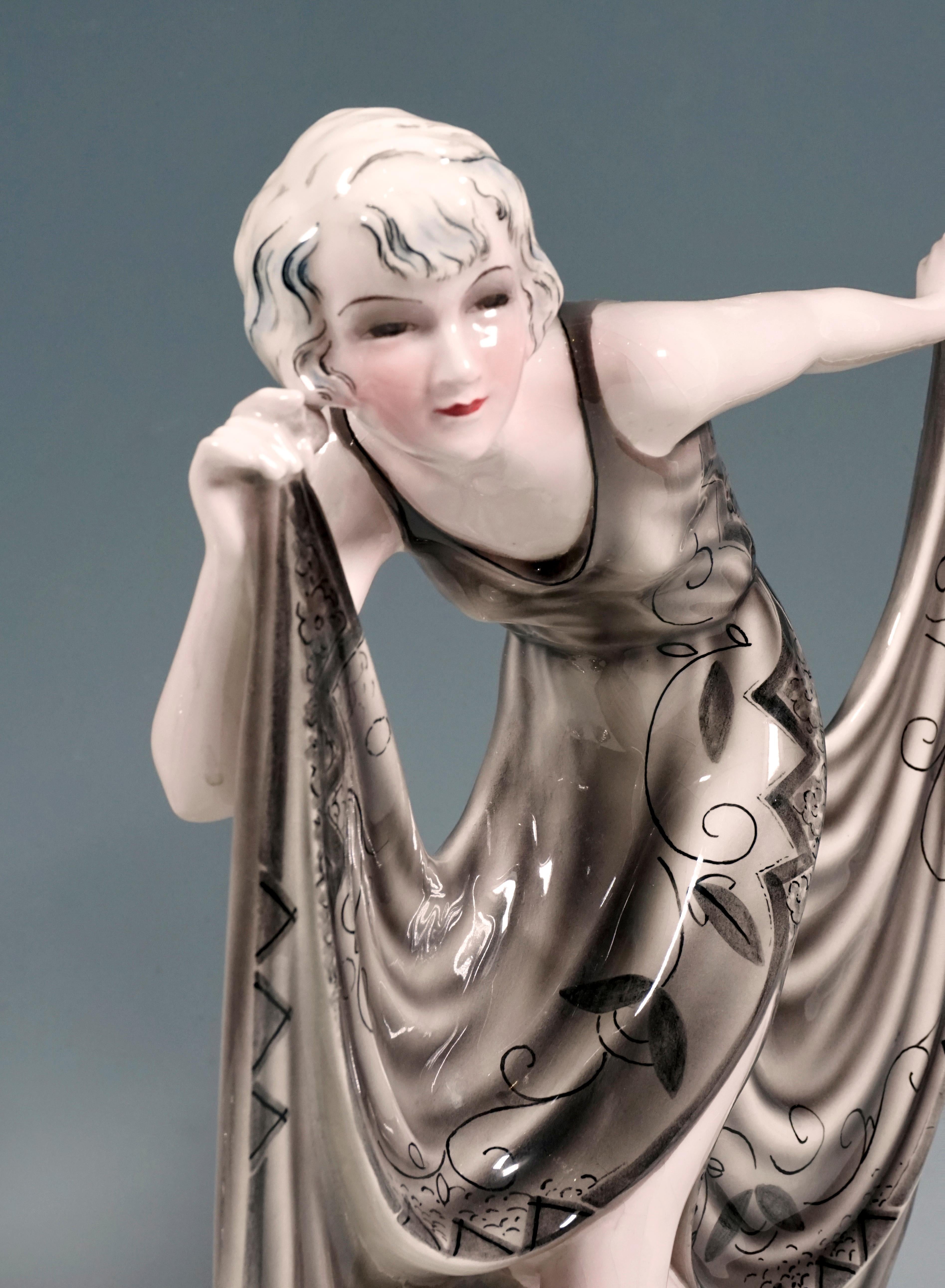 Goldscheider Art Deco Dancer in a Stooped Pose by Josef Lorenzl, Vienna ...