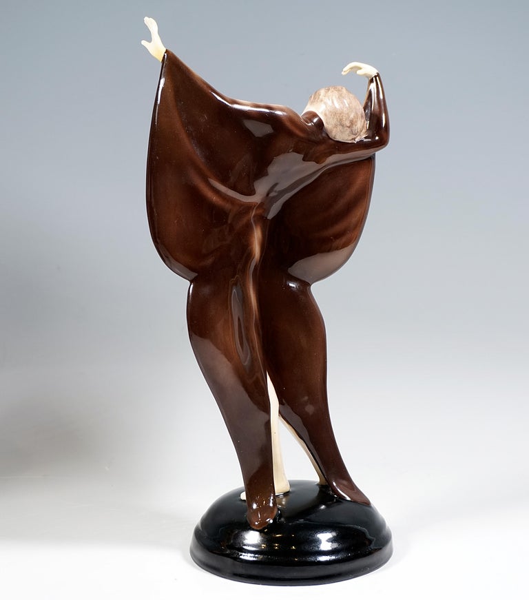 Goldscheider Art Déco Dancer in Butterfly Costume, Lorenzl, Vienna, Ca ...