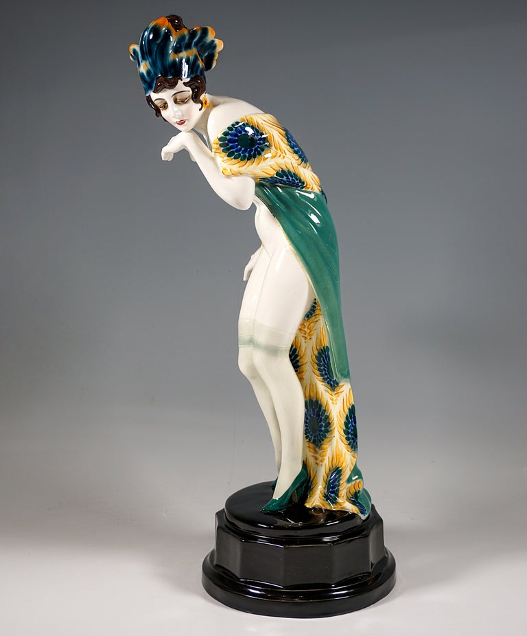 Goldscheider Art Déco Figure 'Fascination', Dancer with Headdress by W ...