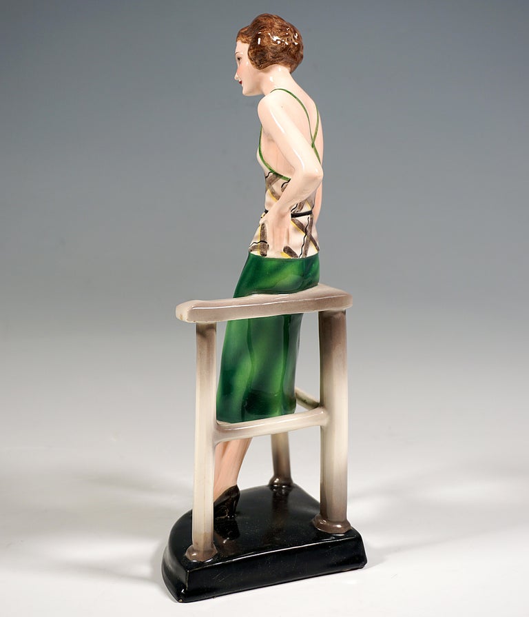 Goldscheider Art Déco Figurine, Lady At The Railing, by Stephan Dakon ...