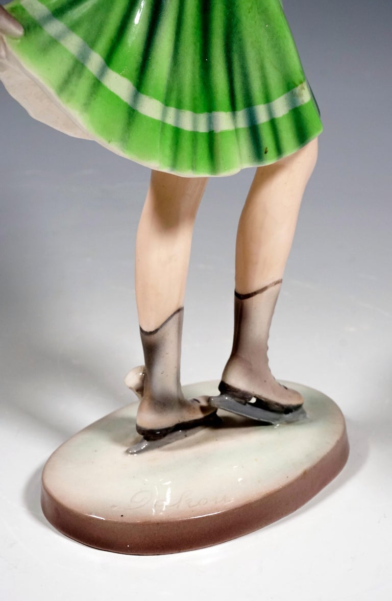 Goldscheider Art Deco Figurine 'The Ice Skater' by Stephan Dakon, circa ...