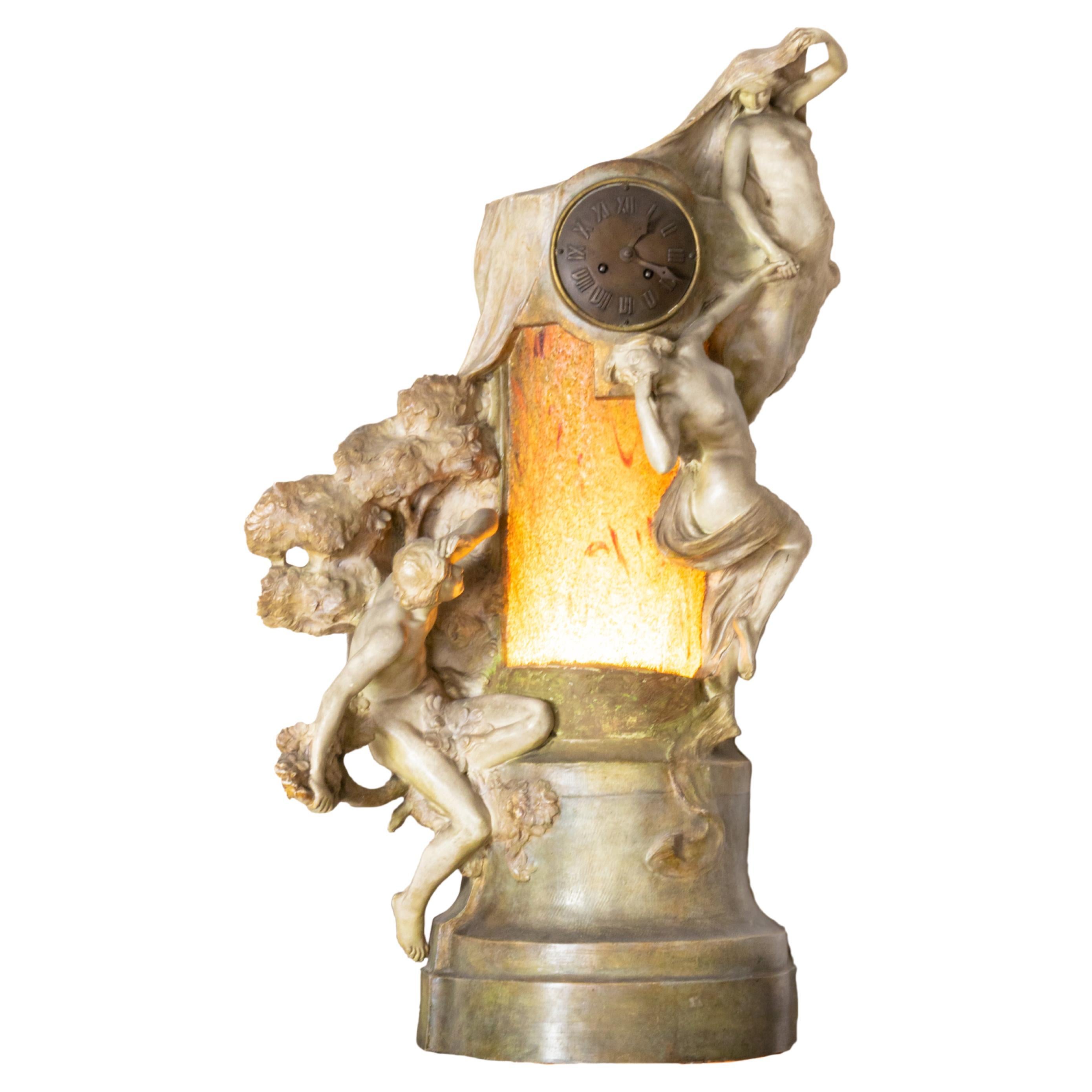 New Haven Clock Co. Art Nouveau Style Table Clock For Sale at 1stDibs