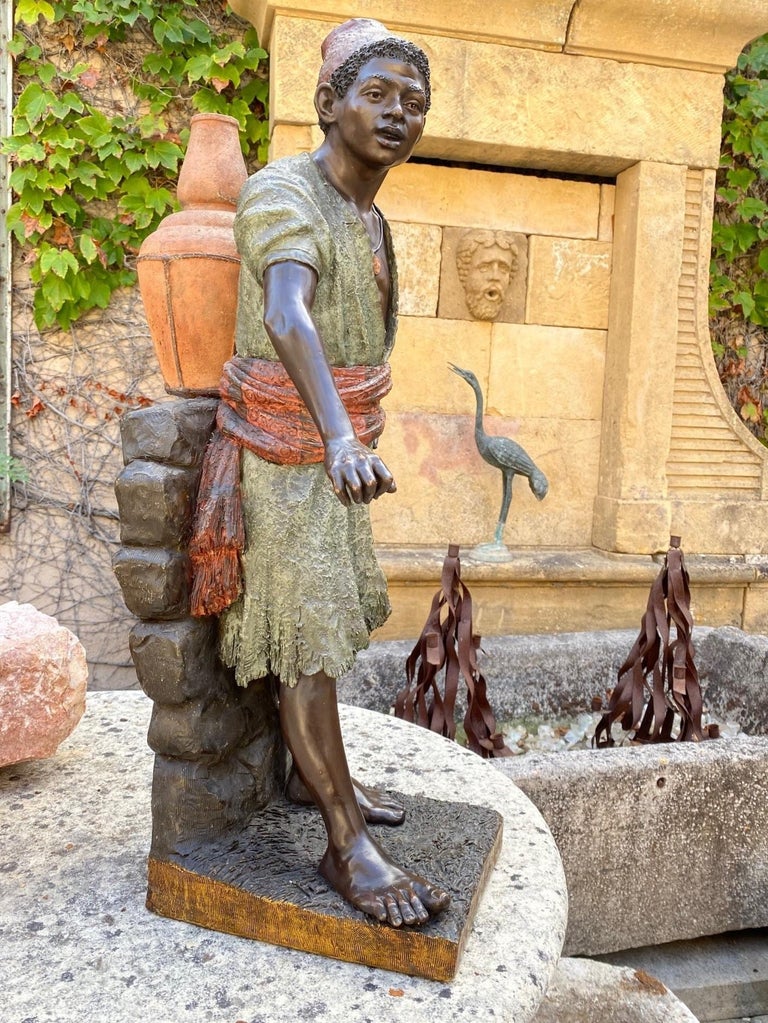 Goldscheider Blackamoor Statue Polychrome-Painted Terracotta Bust of a ...