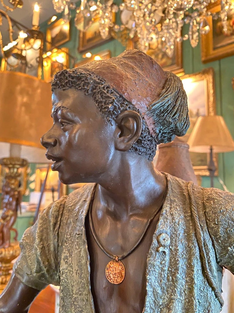 Goldscheider Blackamoor Statue Polychrome-Painted Terracotta Bust of a ...