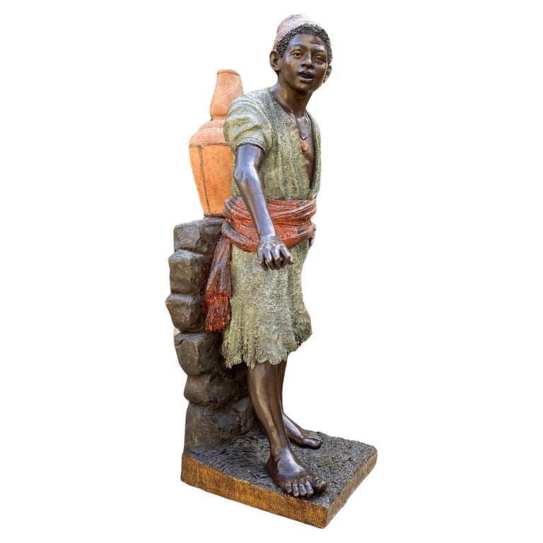 Goldscheider Blackamoor Statue Polychrome-Painted Terracotta Bust of a ...