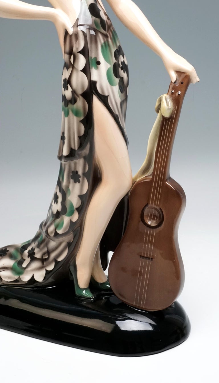 Goldscheider Figure Lady with Hat and Guitar, Stephan Dakon, Vienna ...