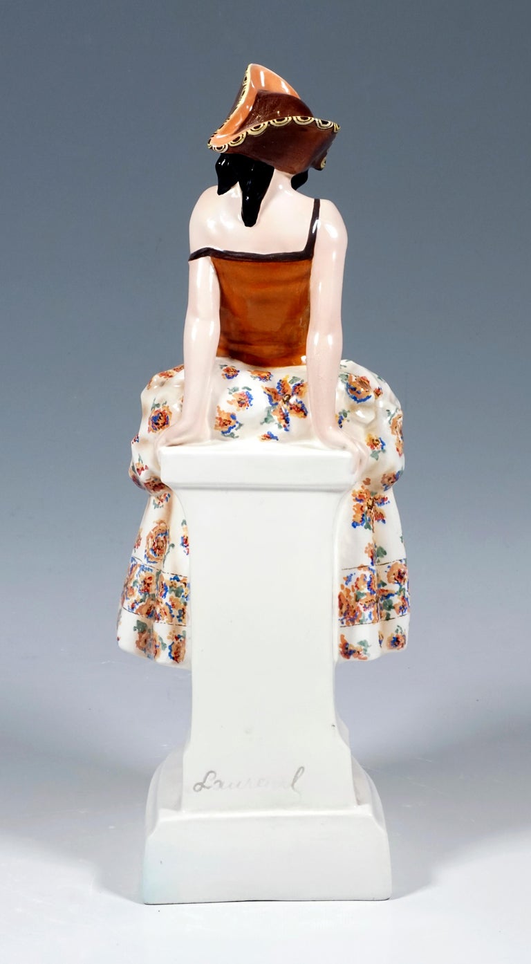 Goldscheider Figurine Lady In Carnival Costume With Tricorn, Lorenzl ...