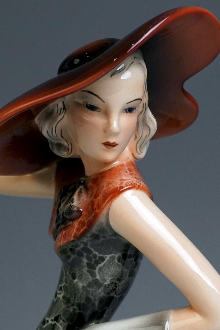 Goldscheider Figurine 'Masquerade' Lady with Barsoi by Claire Weiss ...