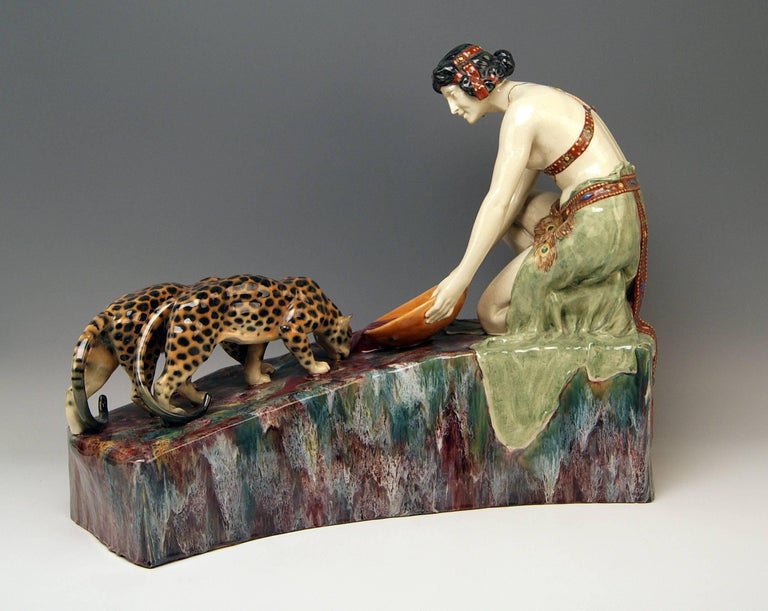 Goldscheider Friedrich Vienna Oriental Lady Figurine Group, circa 1925 ...