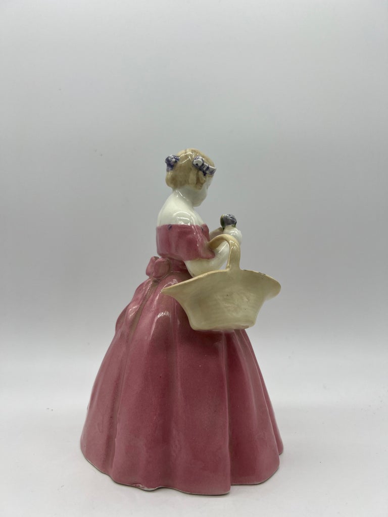 Goldscheider Porcelain Figure Girl with Basket Middle of the 20th ...
