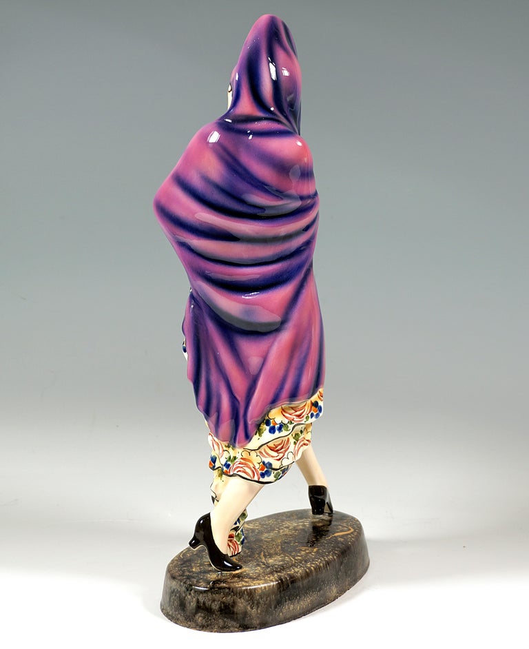 Goldscheider Vienna Art Déco Figure, Spanish Dancer, by Josef Lorenzl ...