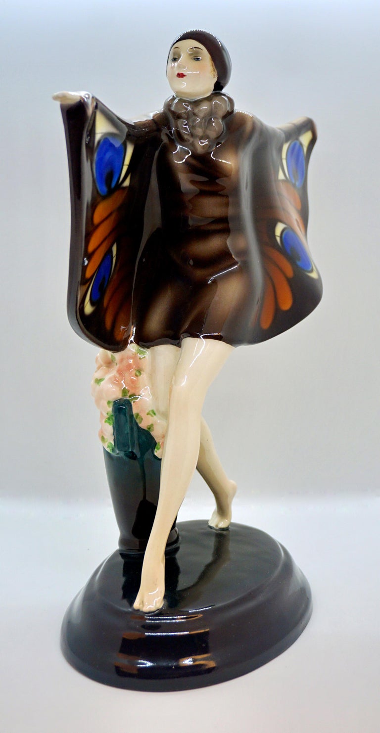 Goldscheider Vienna Art-Déco Figure 'The Captured Bird' Josef Lorenzl ...