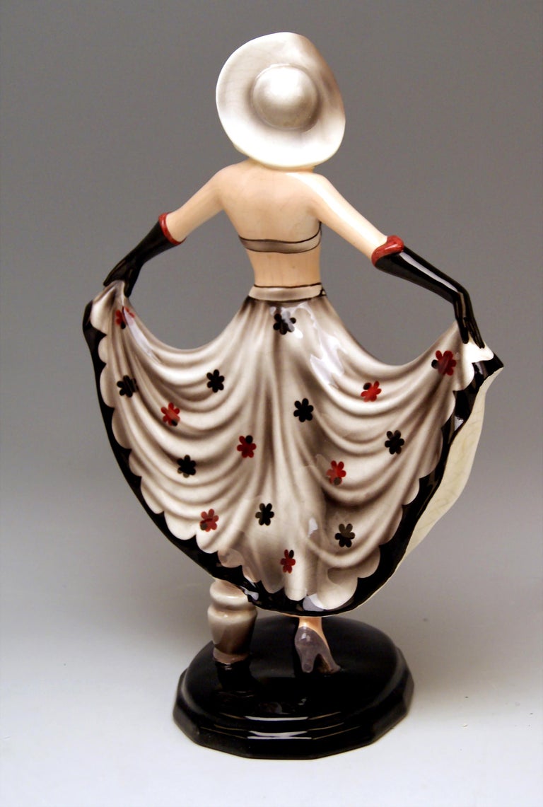 Goldscheider Vienna Lady Dancer with Hat and Gloves Model 6757 Dakon at ...