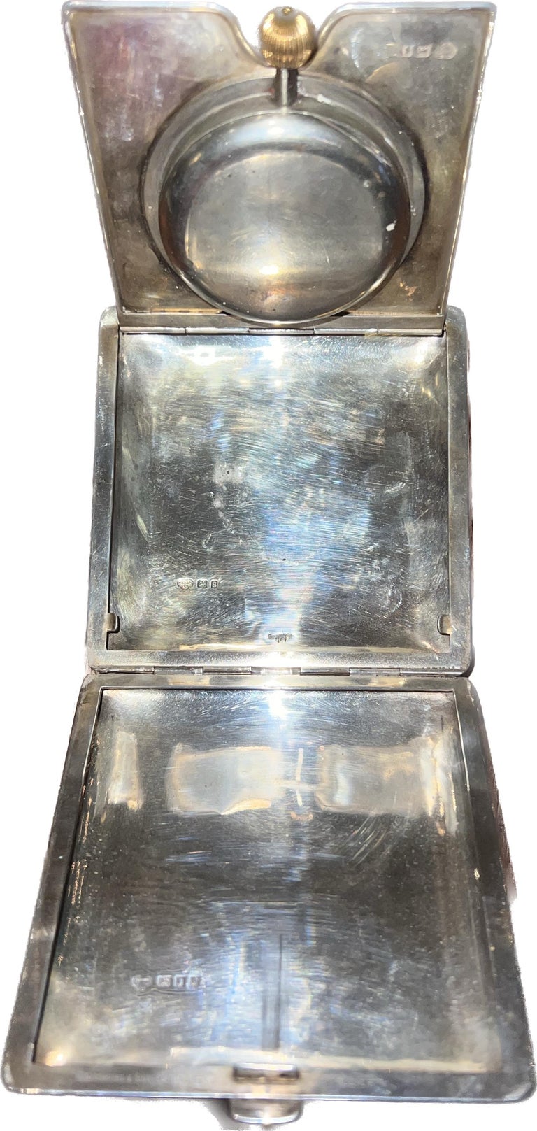 Goldsmith and Silversmith Sterling Silver Travel Desk 8 Day Clock For ...