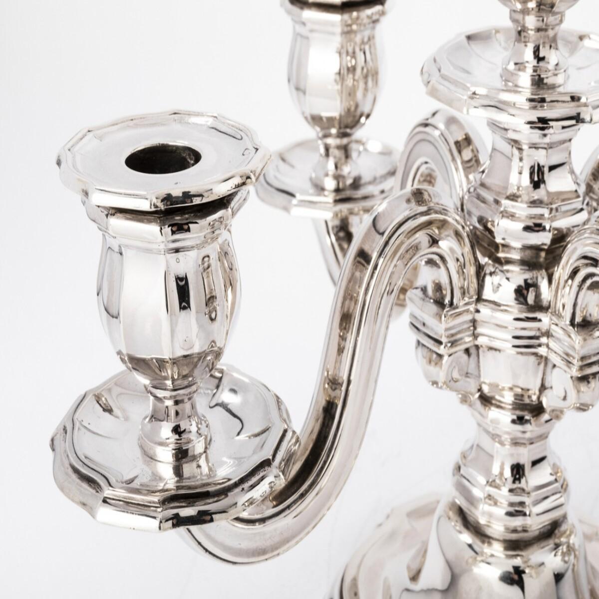 GOLDSMITH TETARD FRÈRES - Pair of Candelabra in Sterling Silver CIRCA ...