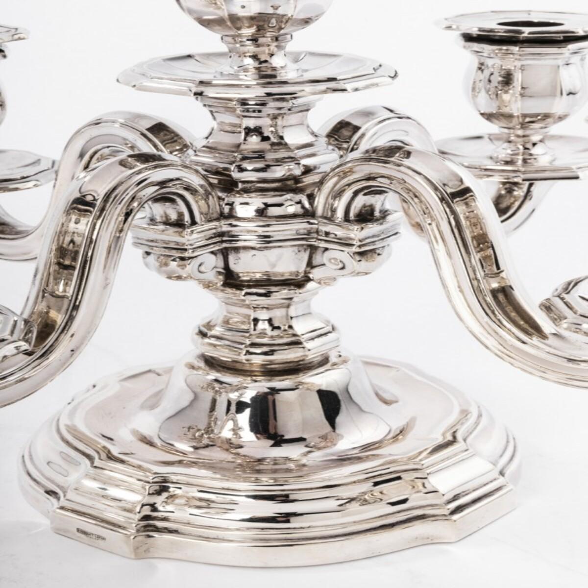 GOLDSMITH TETARD FRÈRES - Pair of Candelabra in Sterling Silver CIRCA ...