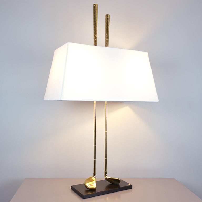 Golf Club Table Lamp in Polished Brass Finish For Sale at 1stDibs ...