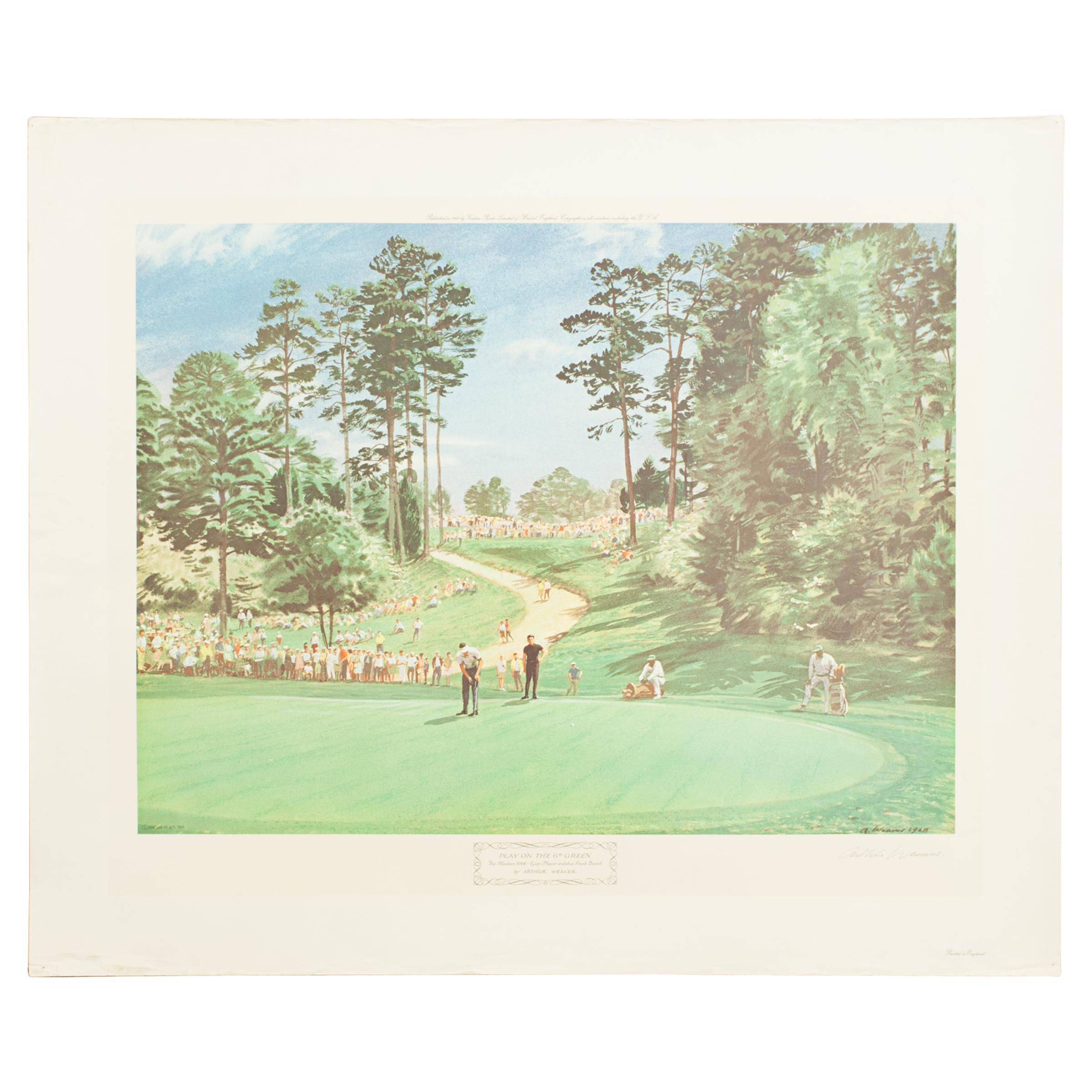 Vintage Golf Print, Lithograph by John Hassal, Putting Out at 1stDibs