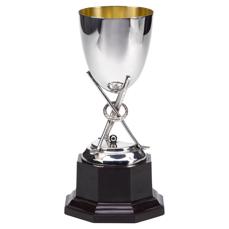 Golf-Themed Sterling Silver Trophy, Circa 19th Century For Sale at 1stDibs