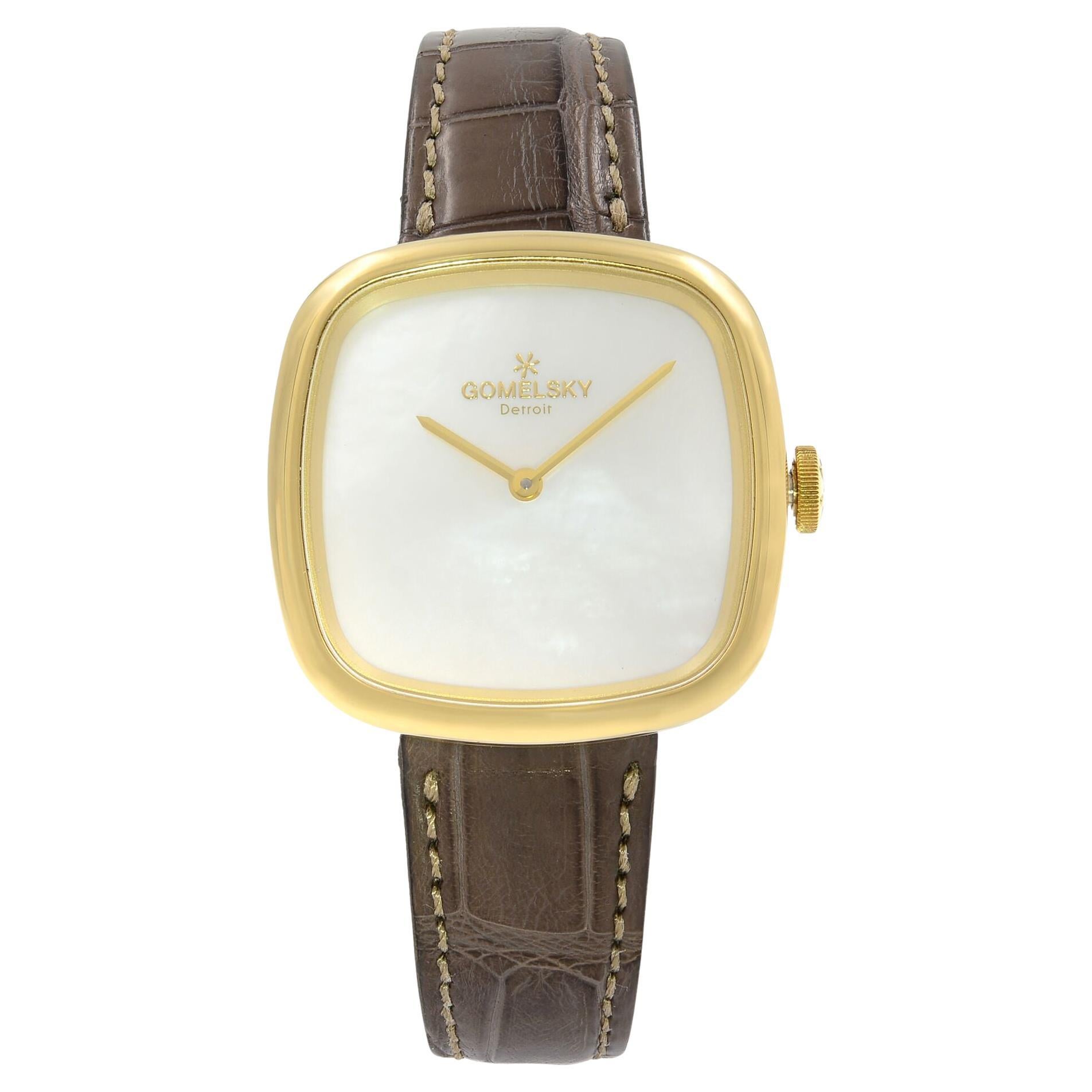 Gomelsky Eppie Sneed Steel Mother of Pearl Dial Diamond Womans Watch ...