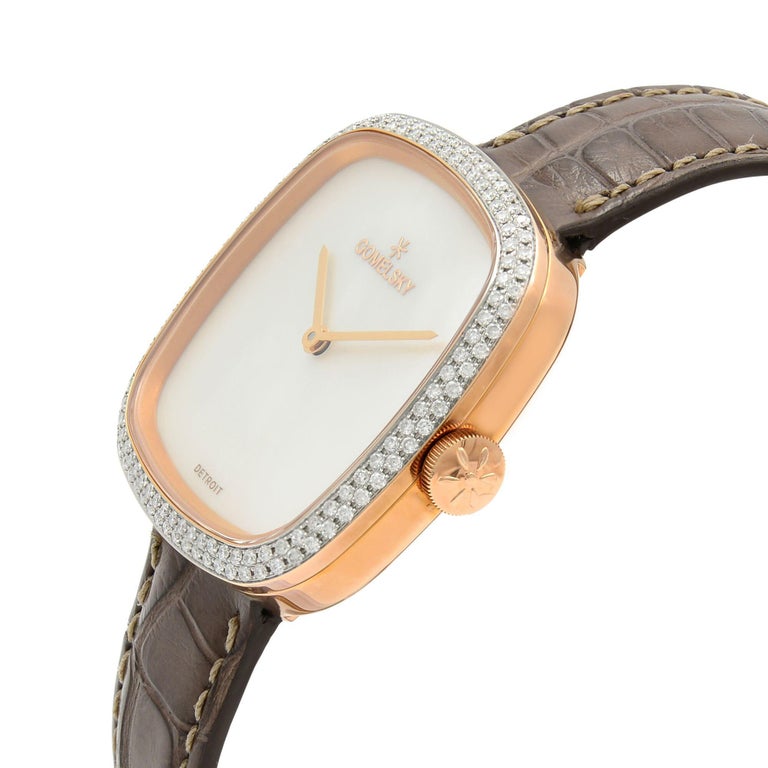 Gomelsky Eppie Sneed Steel Mother of Pearl Dial Diamond Womans Watch ...