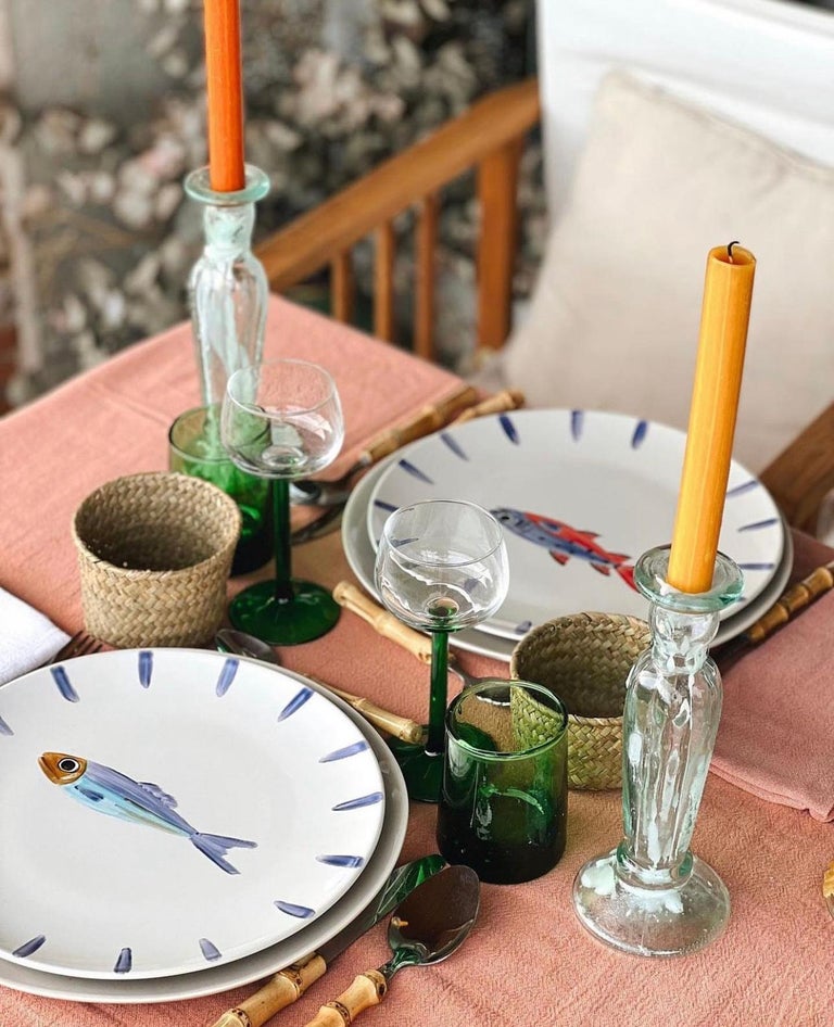 Gone Fishing Hand Painted Plates Collection For Sale at 1stDibs