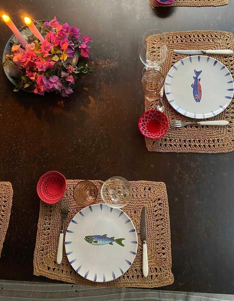 Gone Fishing Hand Painted Plates Collection For Sale at 1stDibs