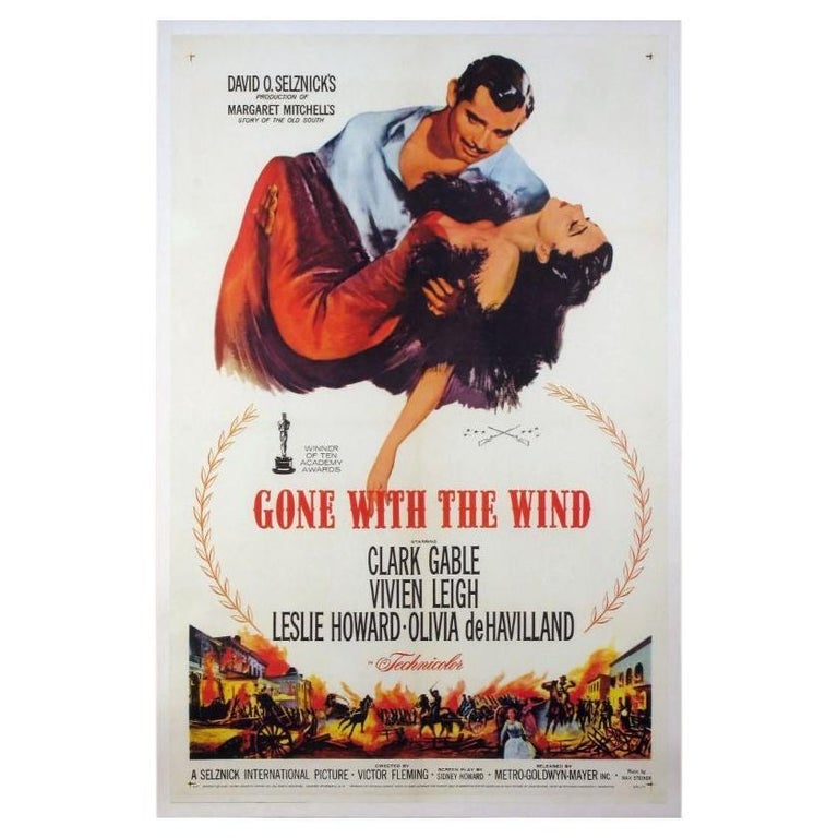 Gone with The Wind, Unframed Poster, 1961 For Sale at 1stDibs