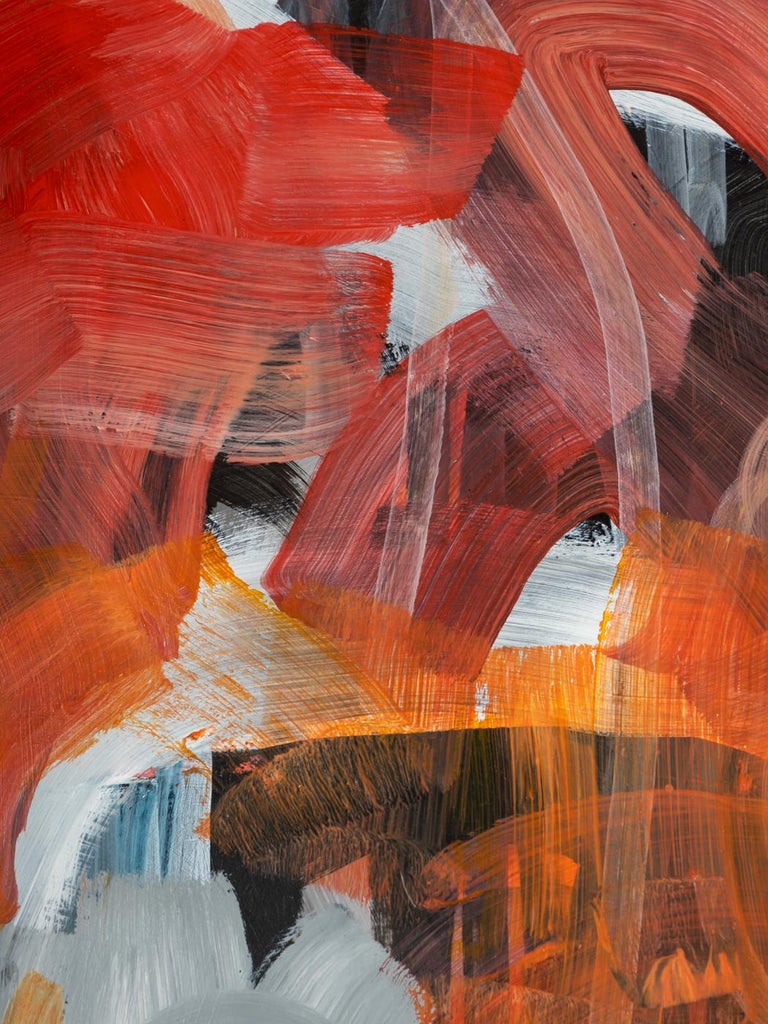Good Mood Acrylic Painting on Paper Ready to Hang For Sale at 1stDibs
