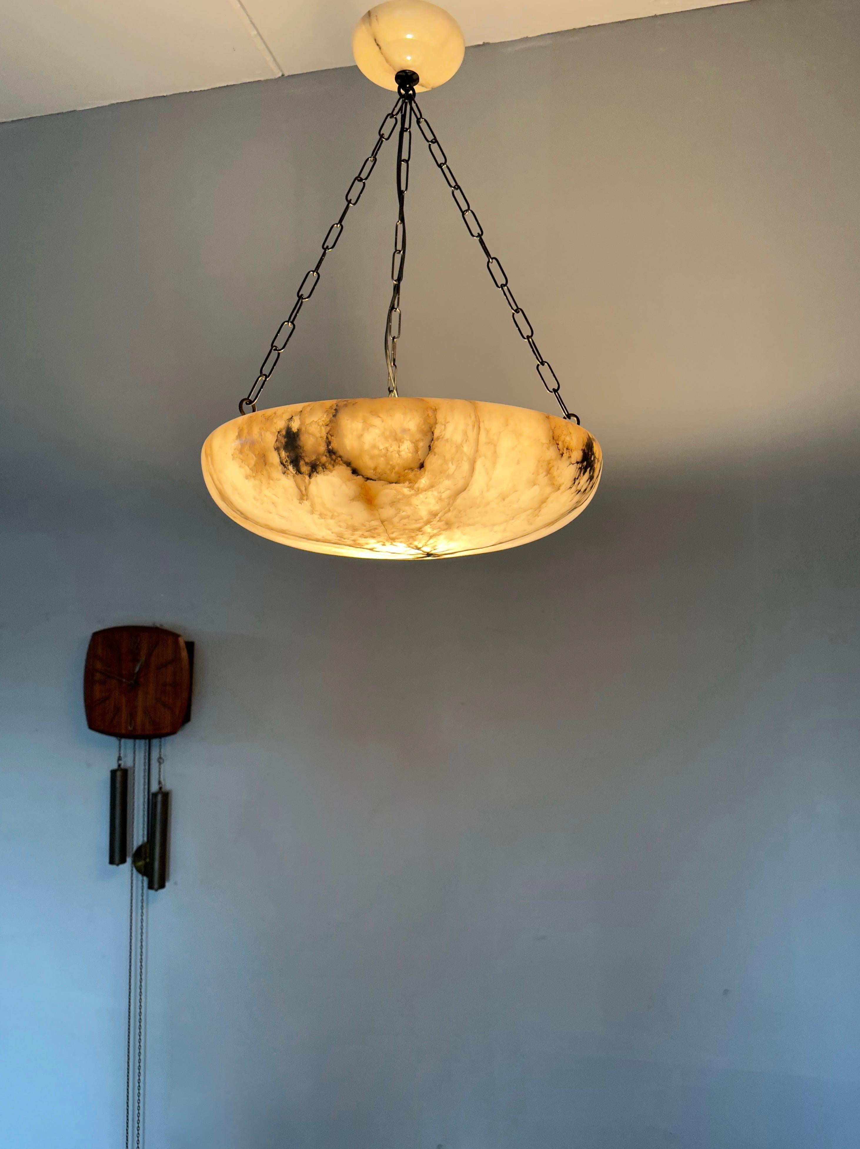 Good Size and Great Design Restored Antique White Alabaster Shade ...