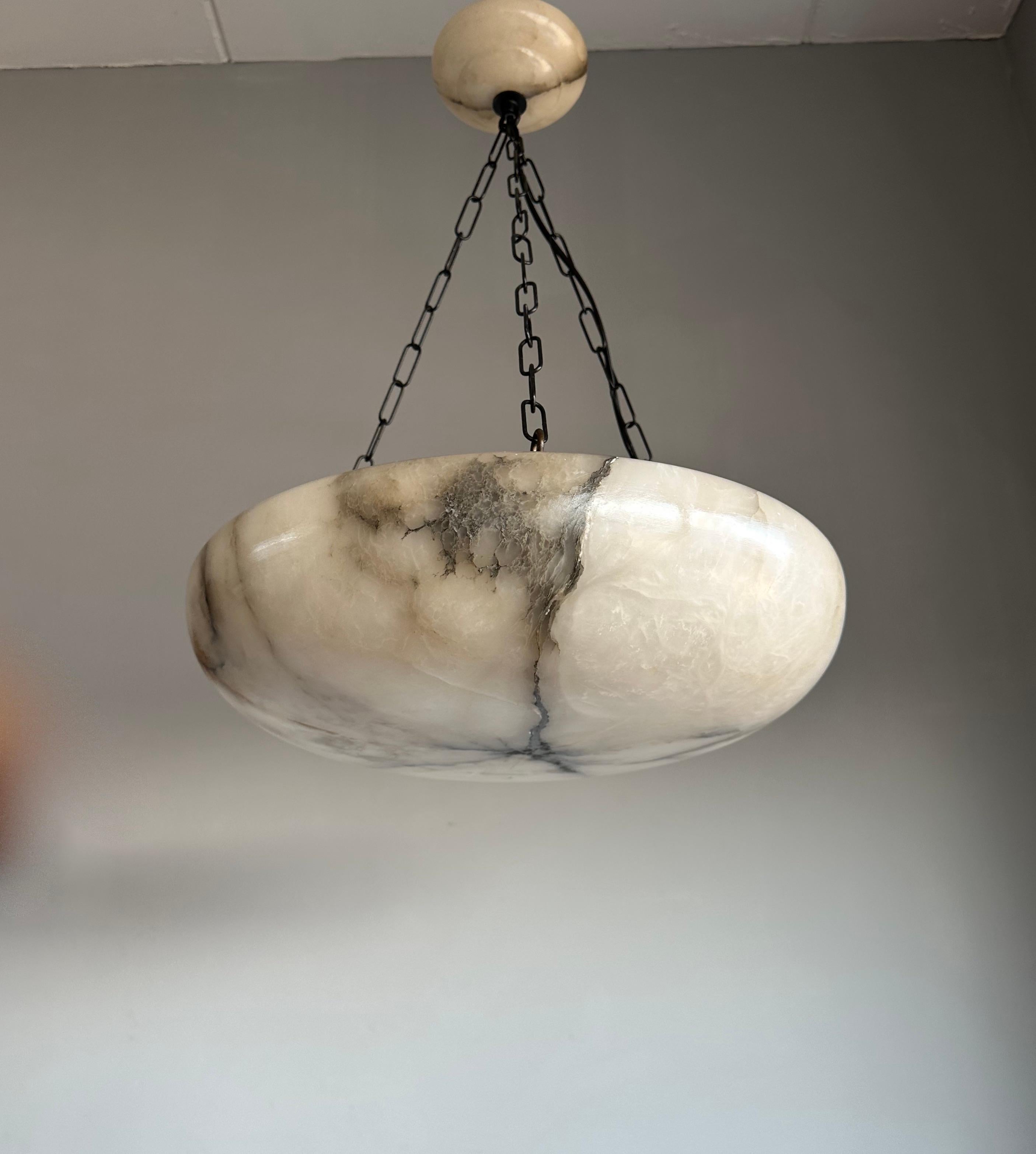 Good Size and Great Design Restored Antique White Alabaster Shade ...