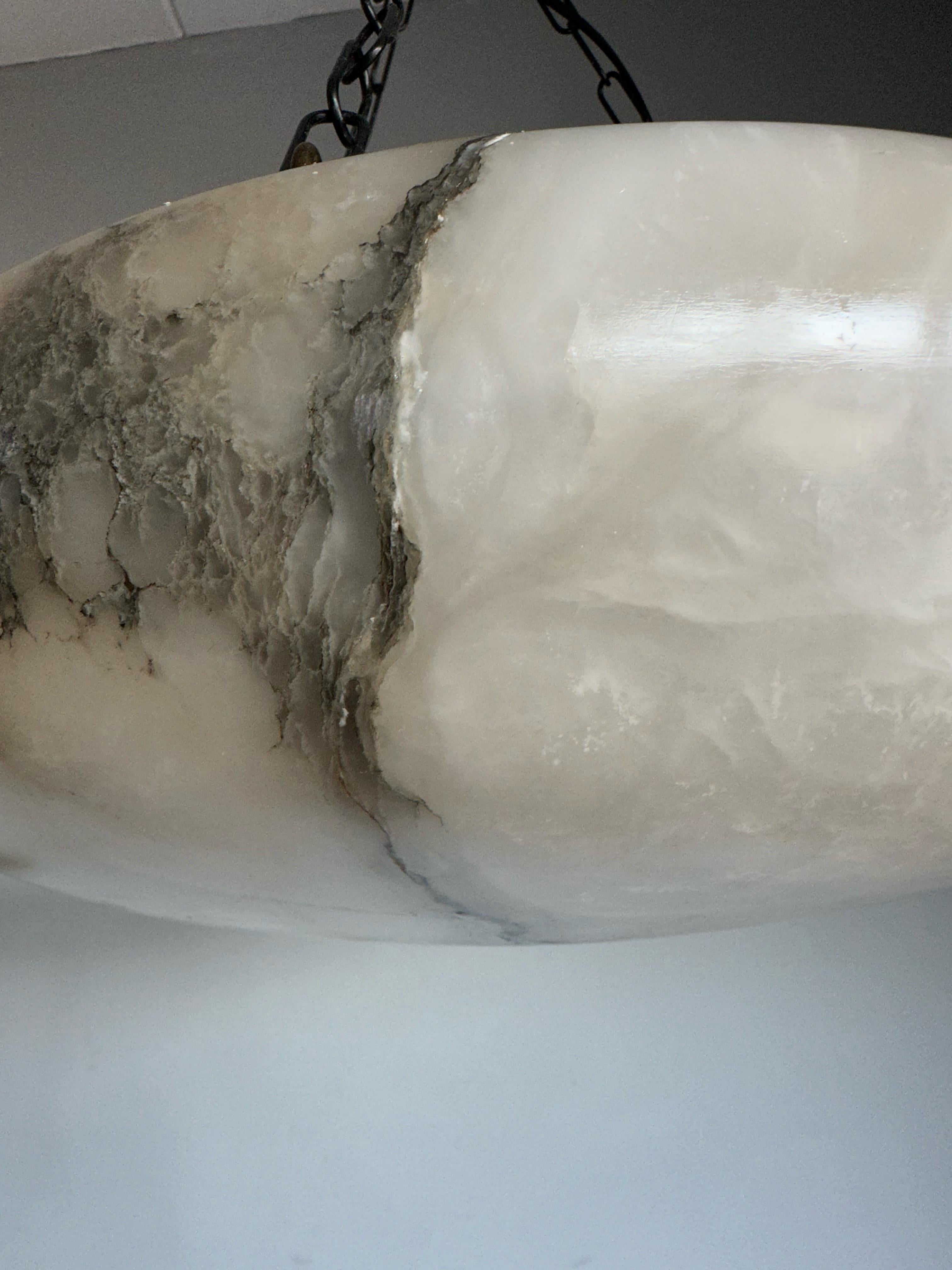 Good Size and Great Design Restored Antique White Alabaster Shade ...