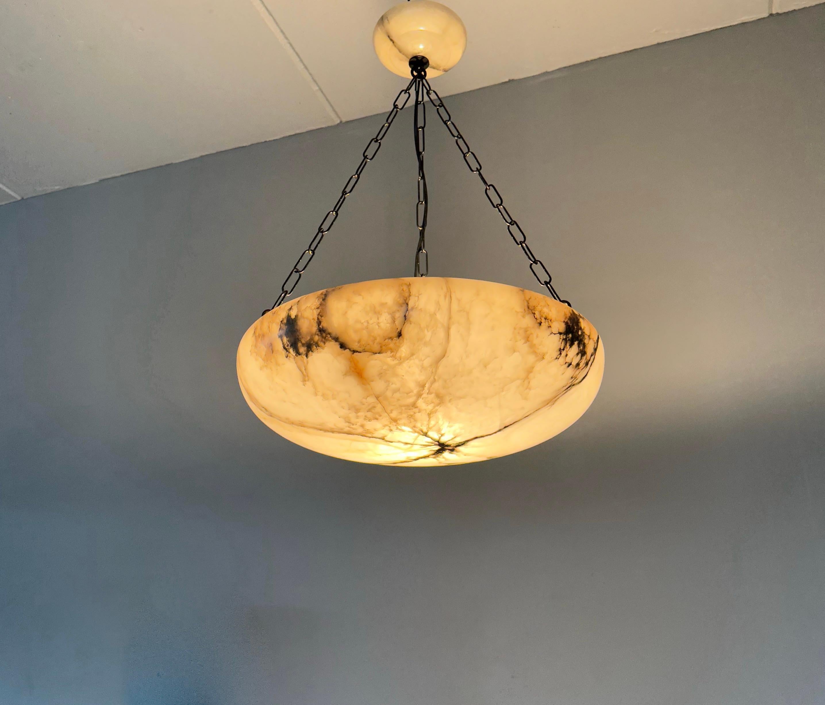Good Size and Great Design Restored Antique White Alabaster Shade ...