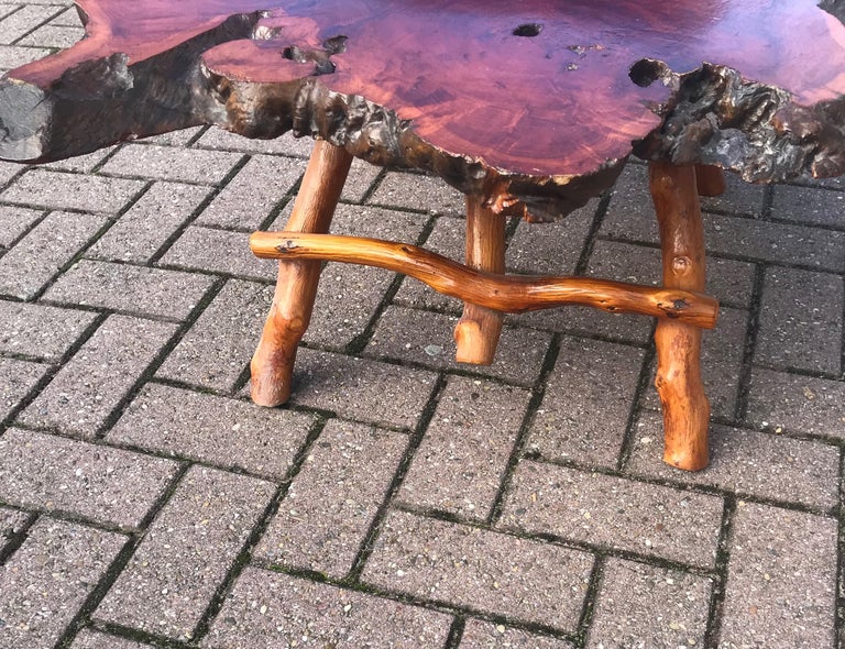 Good Size Organical Shape Cherry Burl Tree Coffee Table, Stunning Grain ...