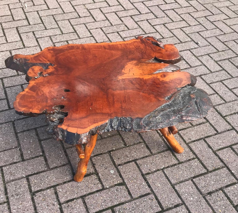 Good Size Organical Shape Cherry Burl Tree Coffee Table, Stunning Grain ...