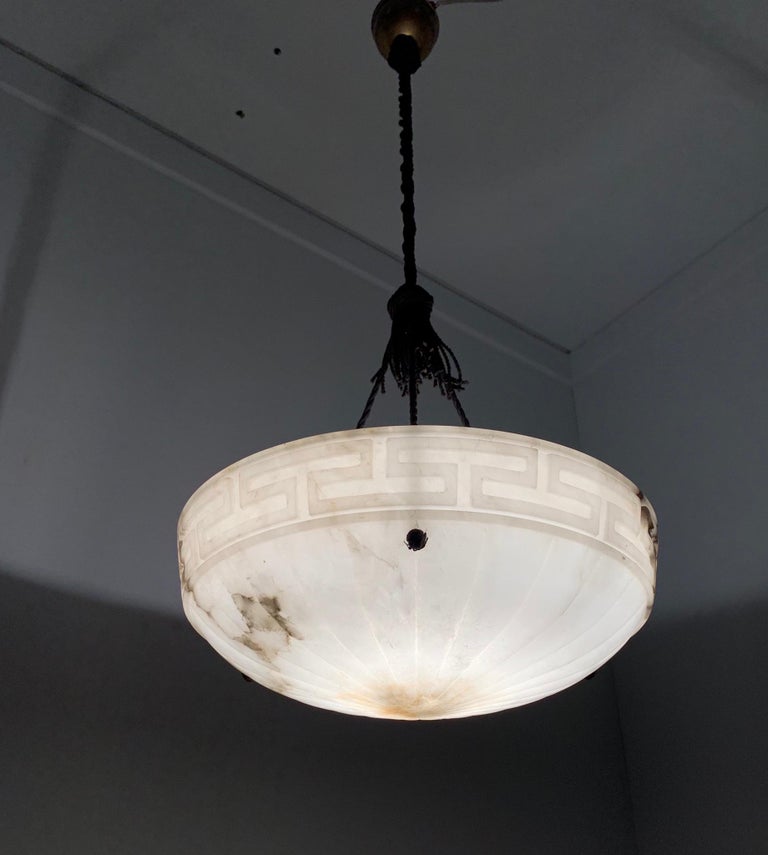 Good Size Roman Classical Early 1900s Hand-crafted Alabaster Pendant ...