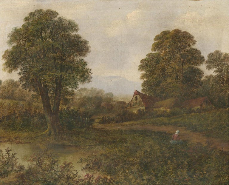 Goodwin - Goodwin - Late 19th Century Oil, Rural Pond For Sale at 1stDibs