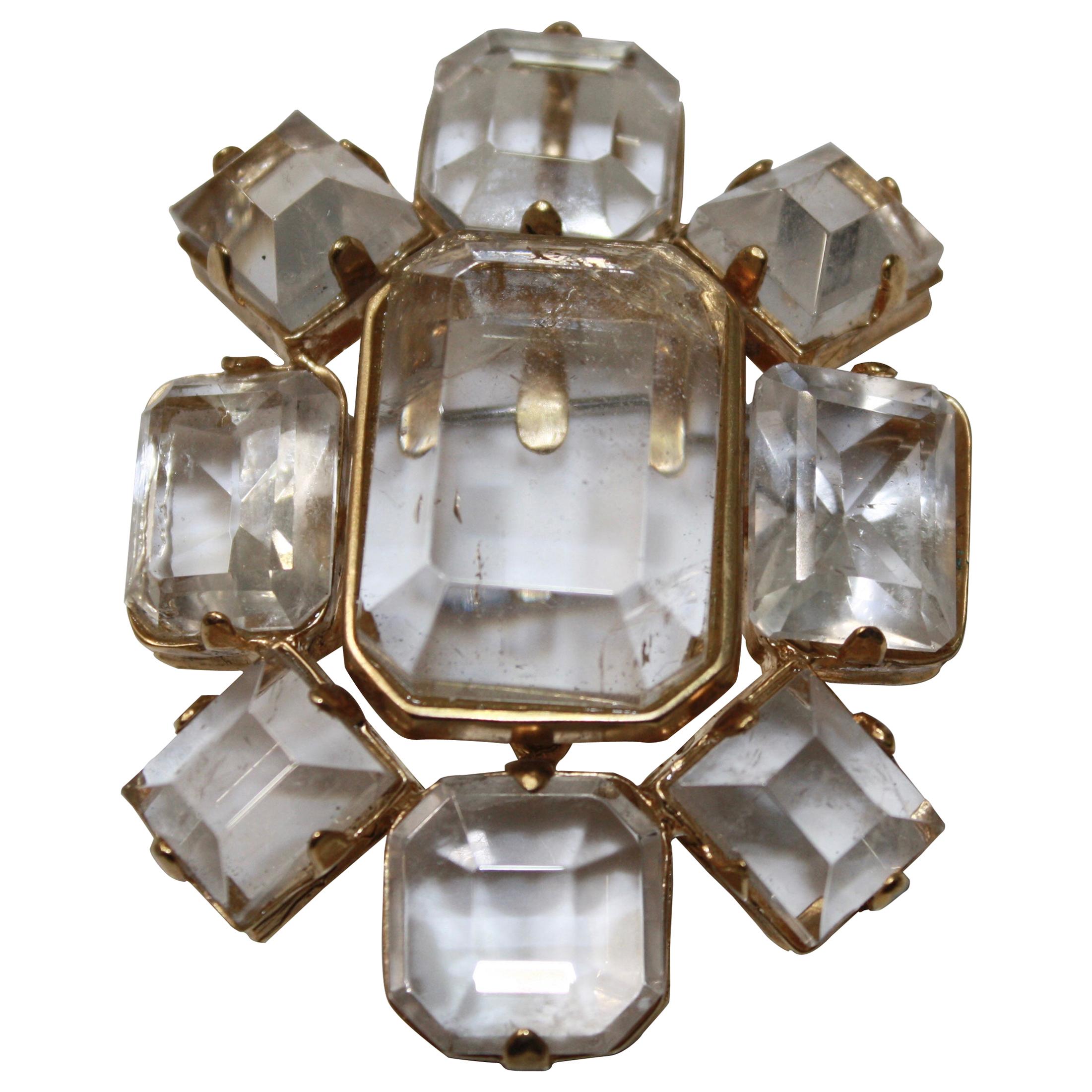 Goossens Paris Rock Crystal Brooch at 1stDibs