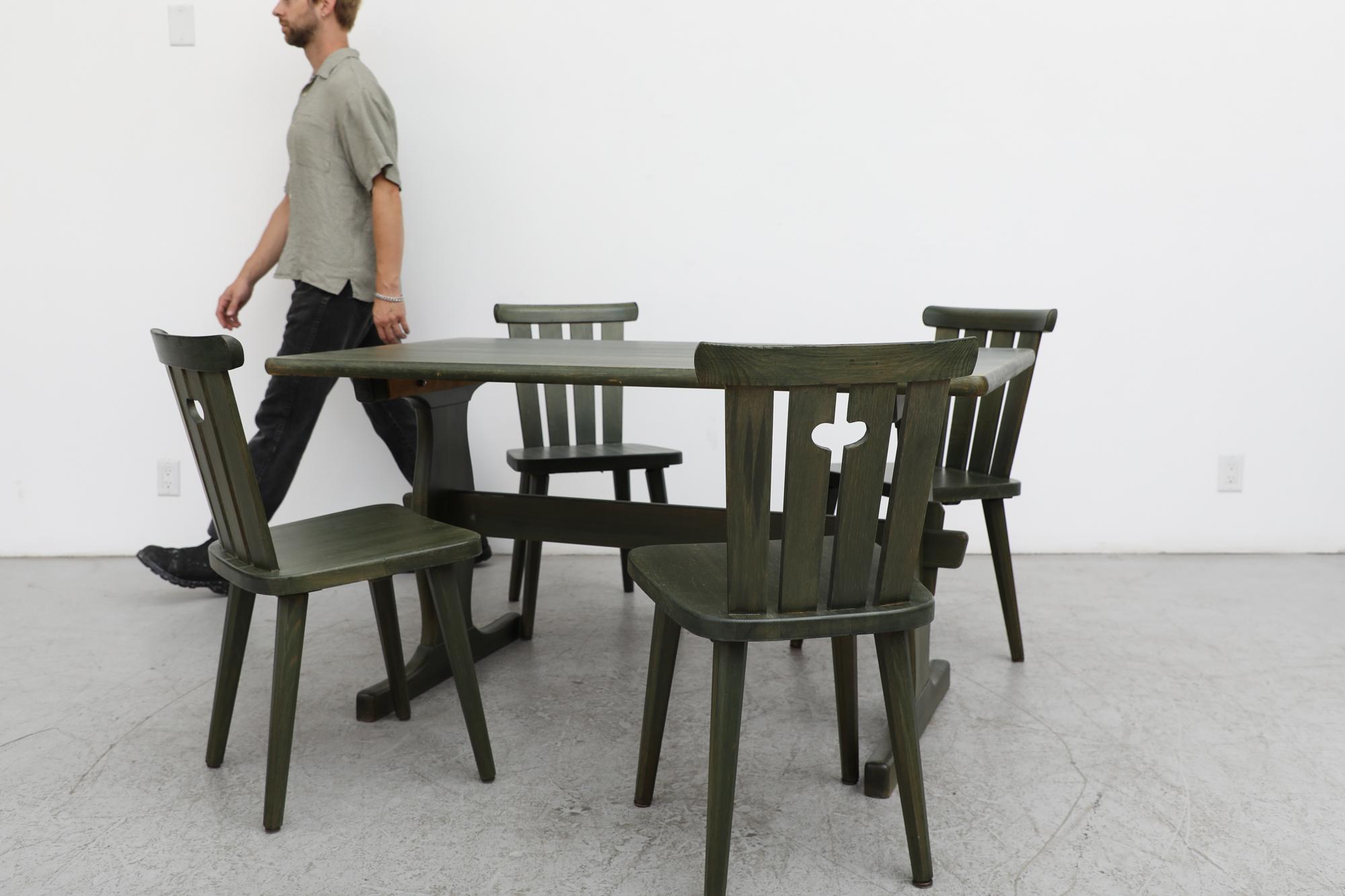 Göran Malmvall Green stained 'Sportstugemöbler' dining set For Sale at ...