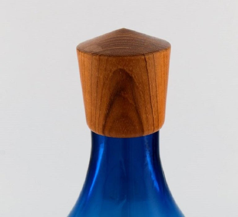 Göran Wärff for Pukeberg, Large Tropico Decanter in Blue Mouth-Blown ...